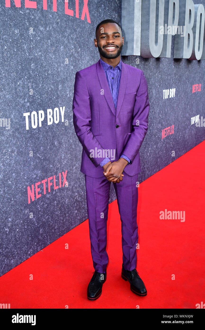 Dave Omoregle attending the UK premiere of Top Boy at the Hackney ...