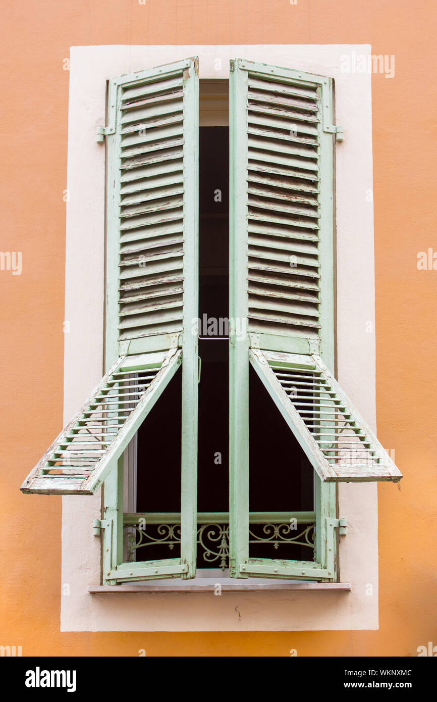 Rustic wooden window shuters Stock Photo - Alamy