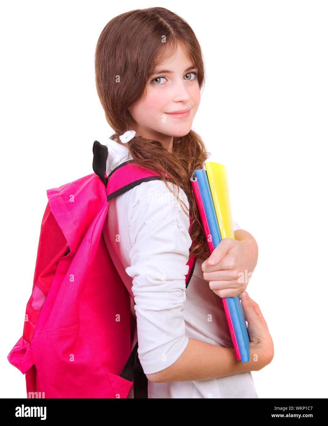 Teenager girl student youth folder notebook hi-res stock photography ...