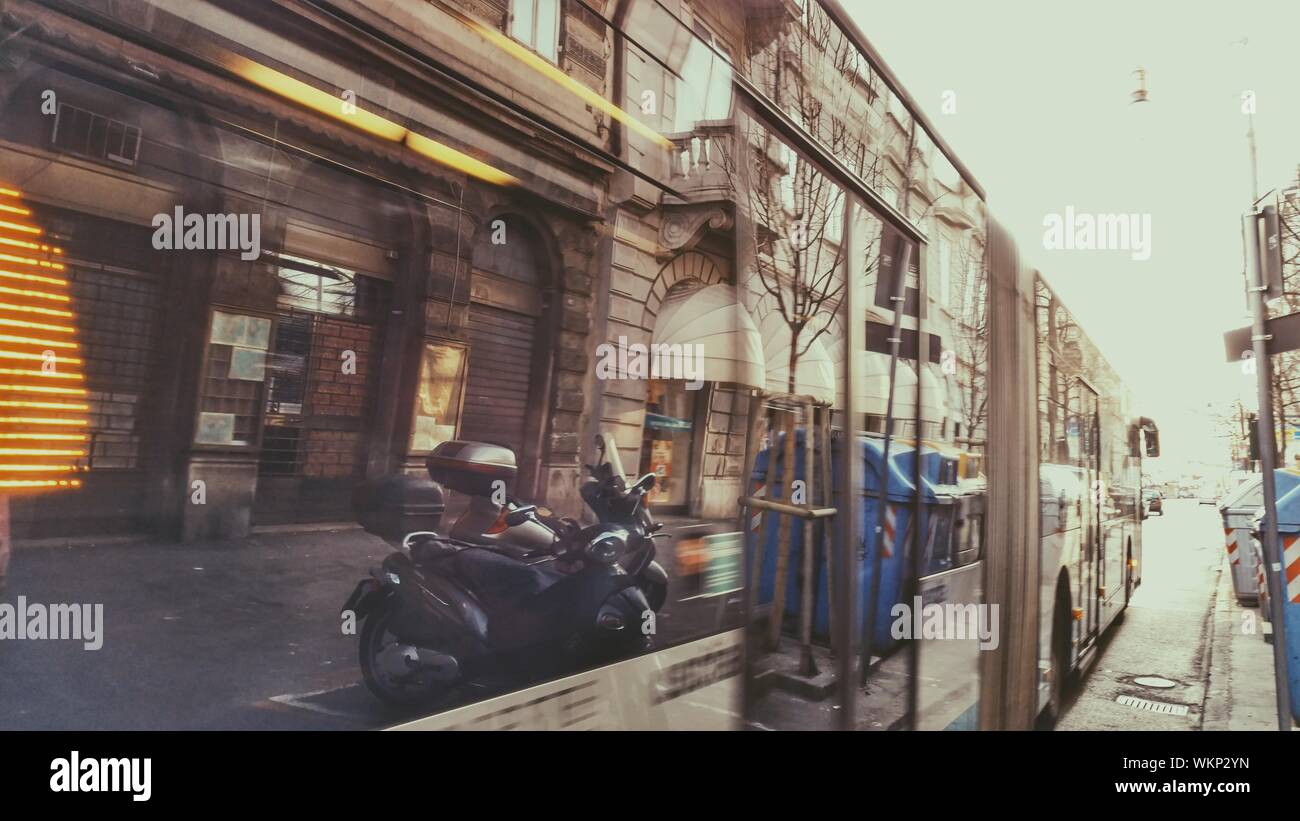 Reflection on bus hi-res stock photography and images - Alamy