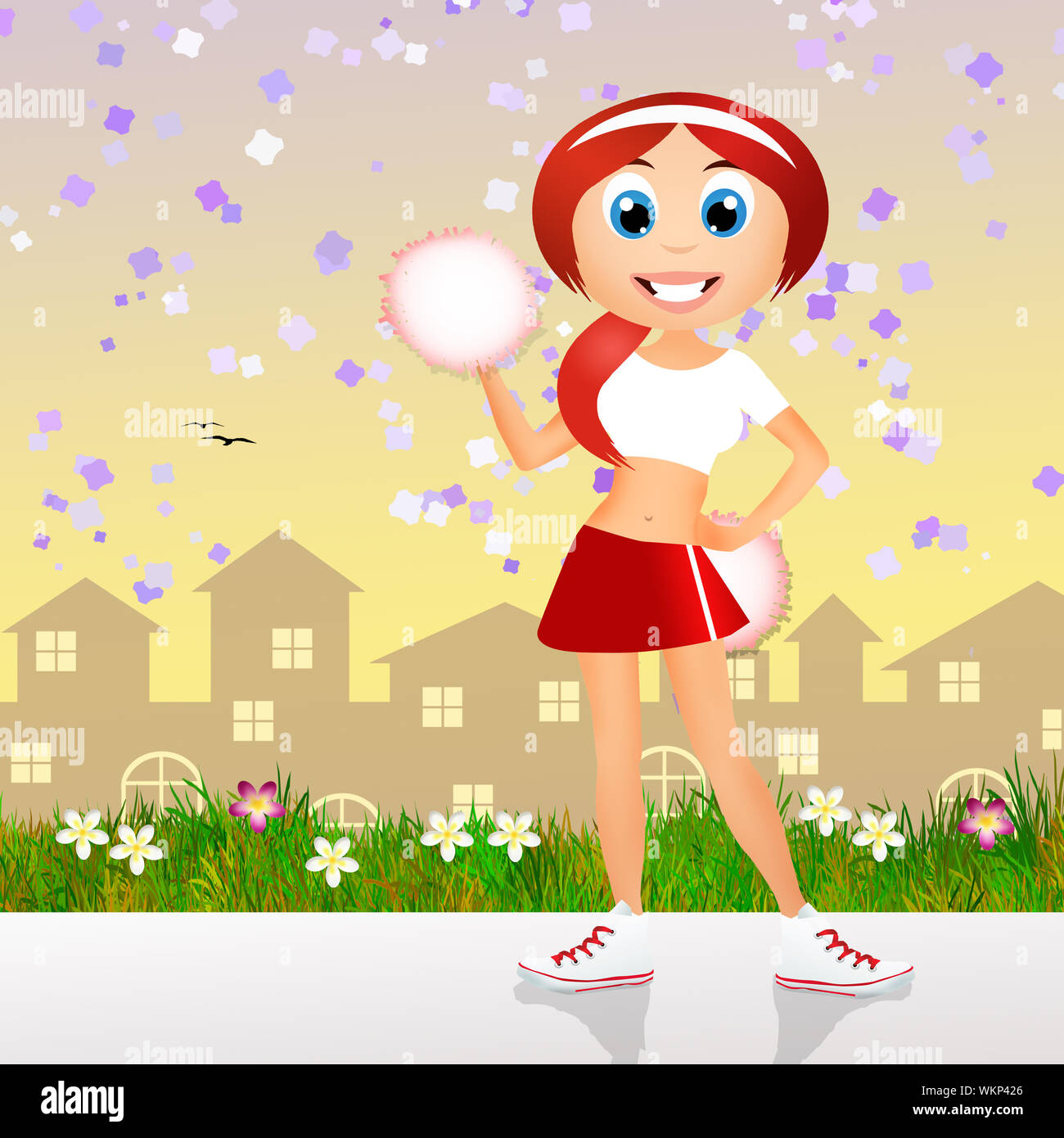 cute happy cheerleader Stock Photo - Alamy
