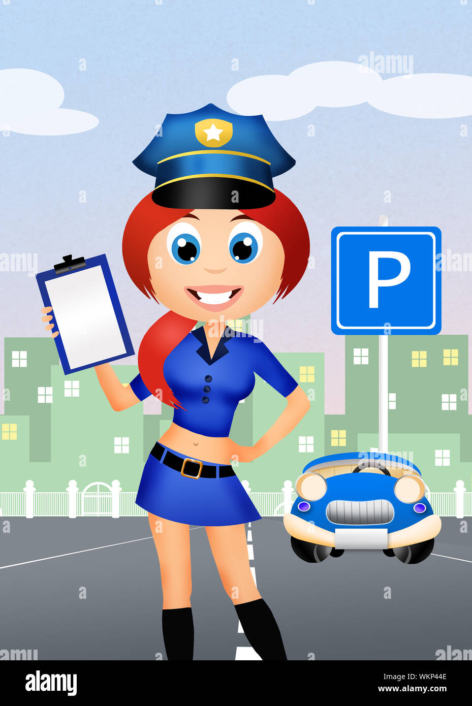Woman Police Officer Illustration High Resolution Stock Photography and ...
