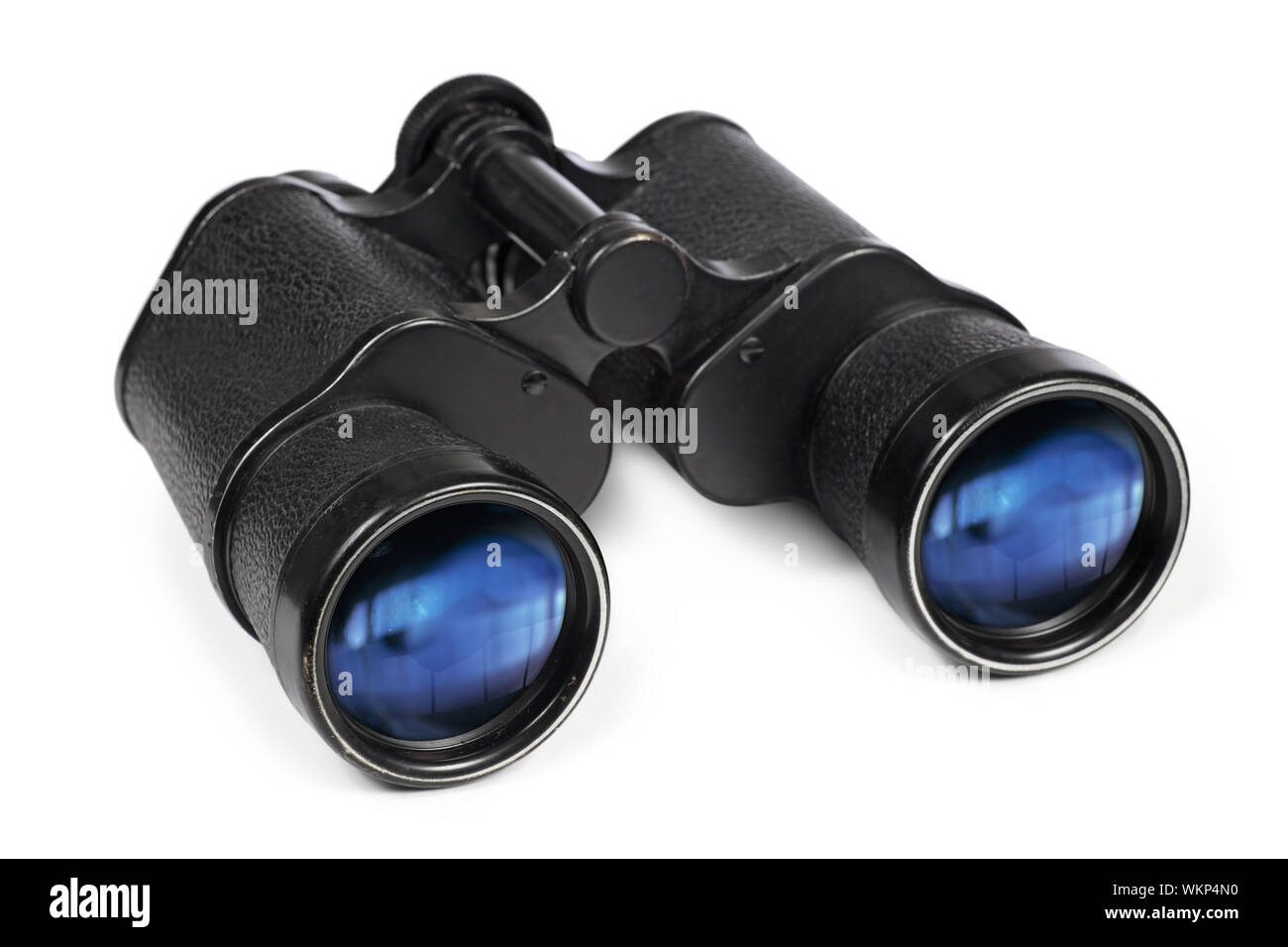 Photo of an isolated pair of old binoculars. Clipping path included ...