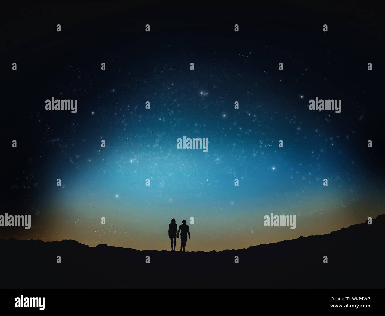 Man Woman Silhouette Low Angle High Resolution Stock Photography and ...
