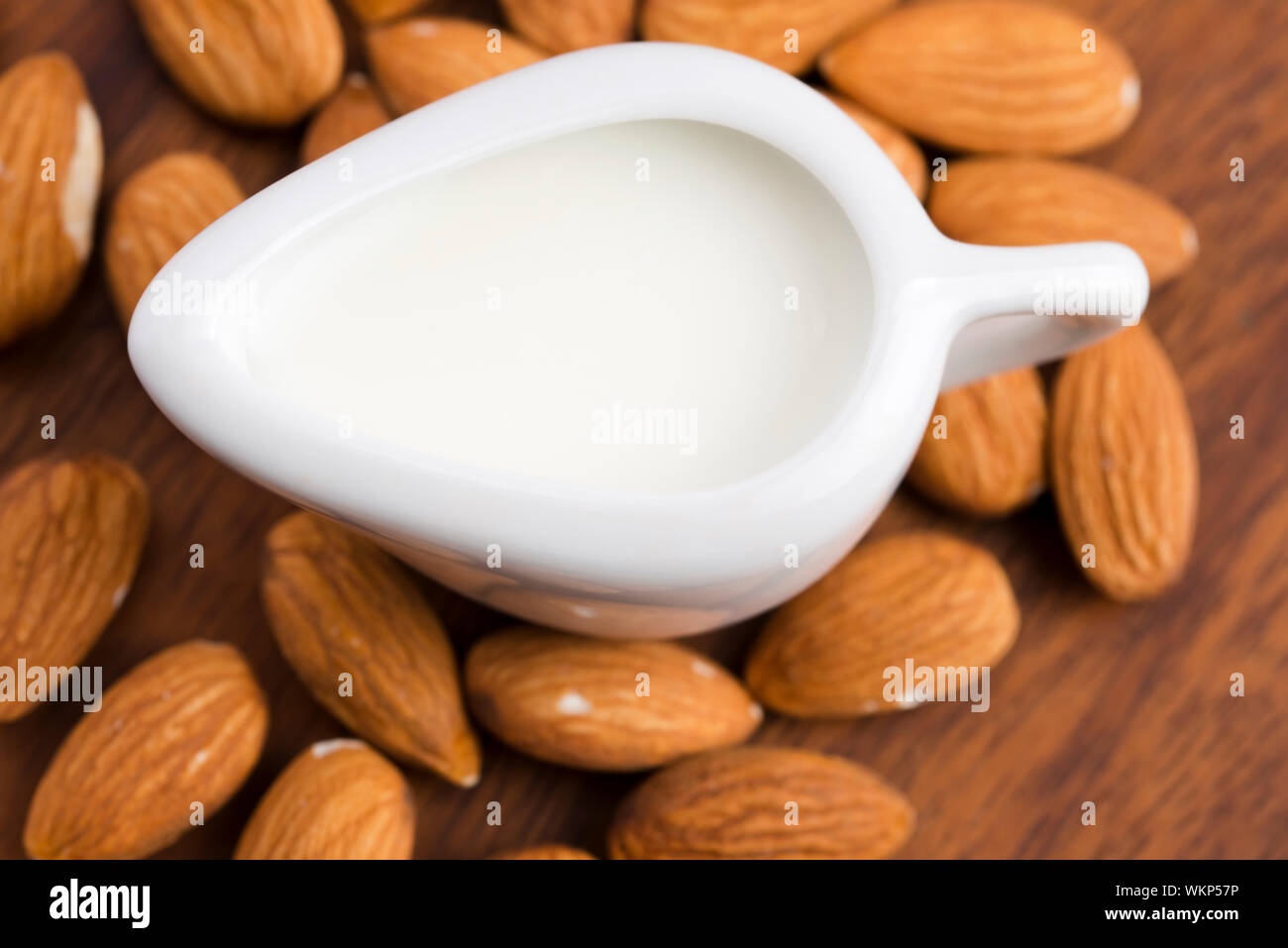 Almond milk with almonds Stock Photo - Alamy