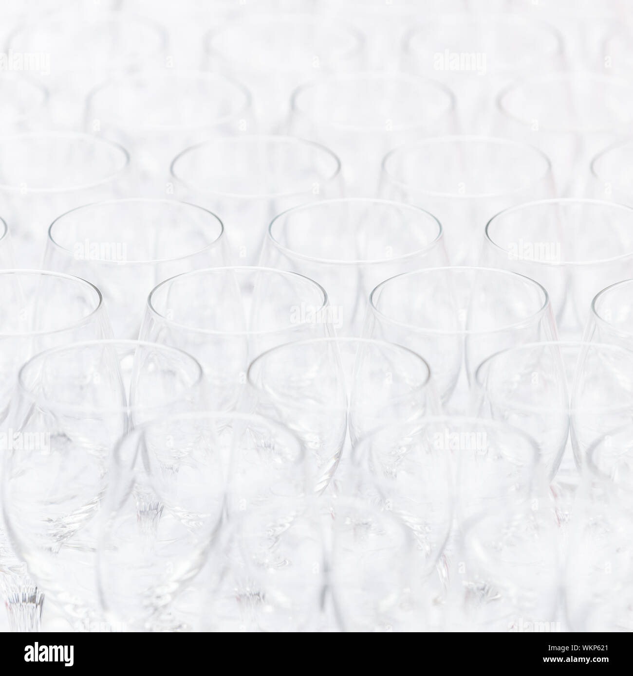 Pattern of empty christal glasses Stock Photo - Alamy