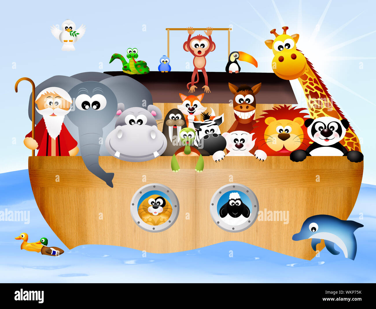 illustration of Noah's ark Stock Photo - Alamy