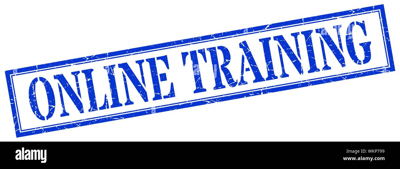 online training stamp. online training square grunge sign. online ...