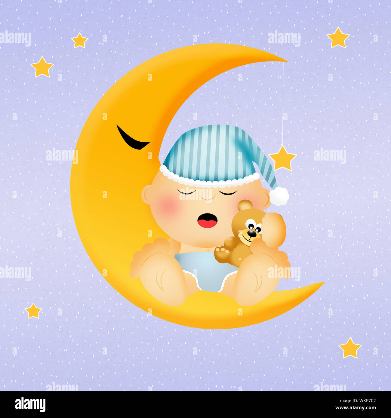 baby sleeping on the moon Stock Photo - Alamy