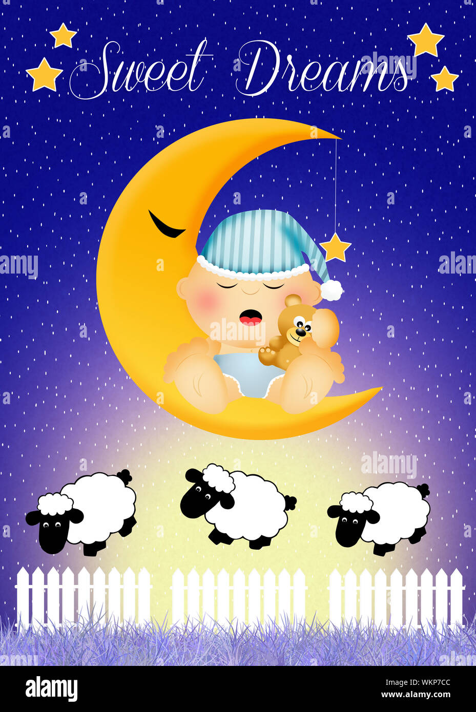baby sleeping on the moon Stock Photo - Alamy
