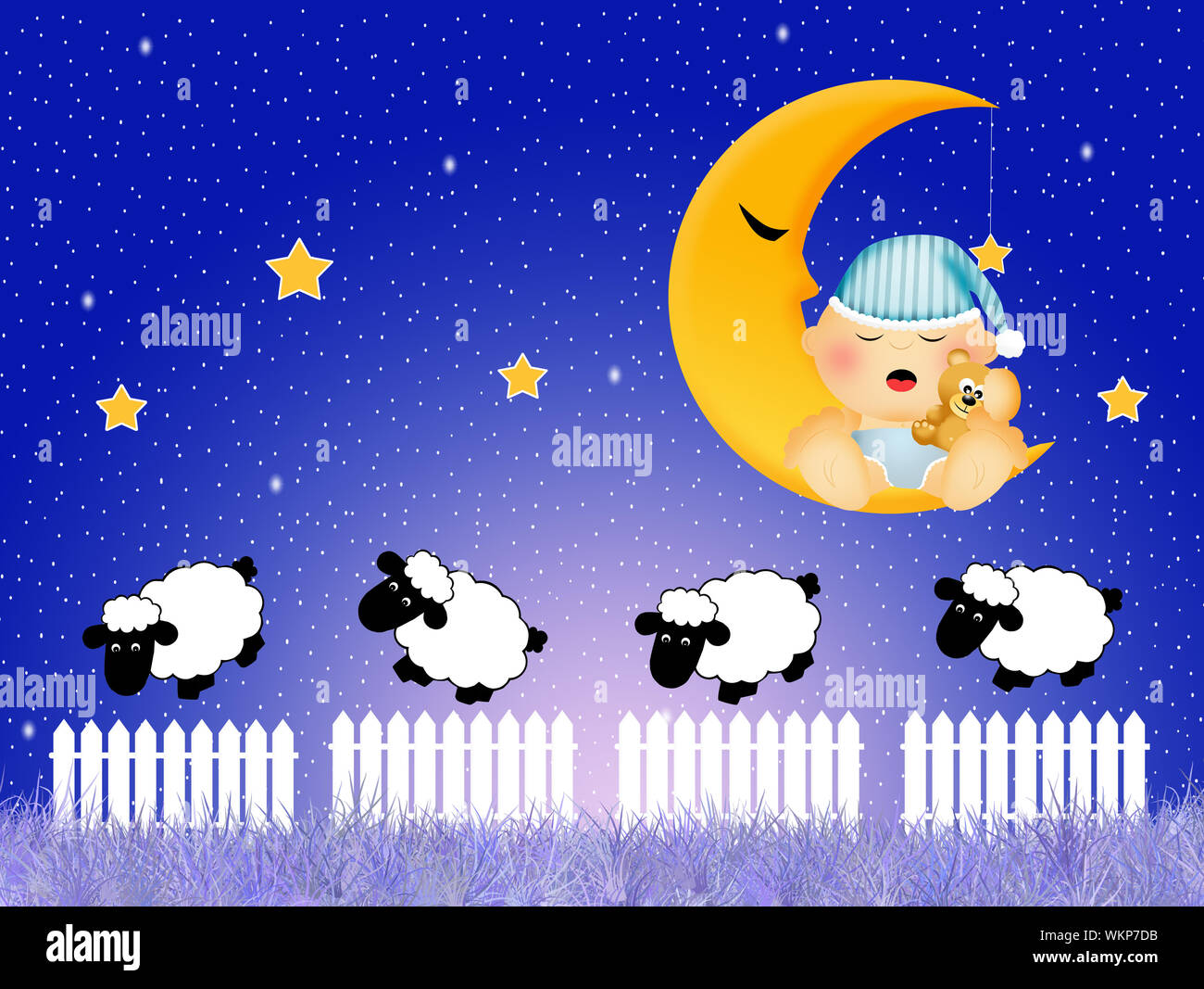 baby sleeping on the moon Stock Photo - Alamy