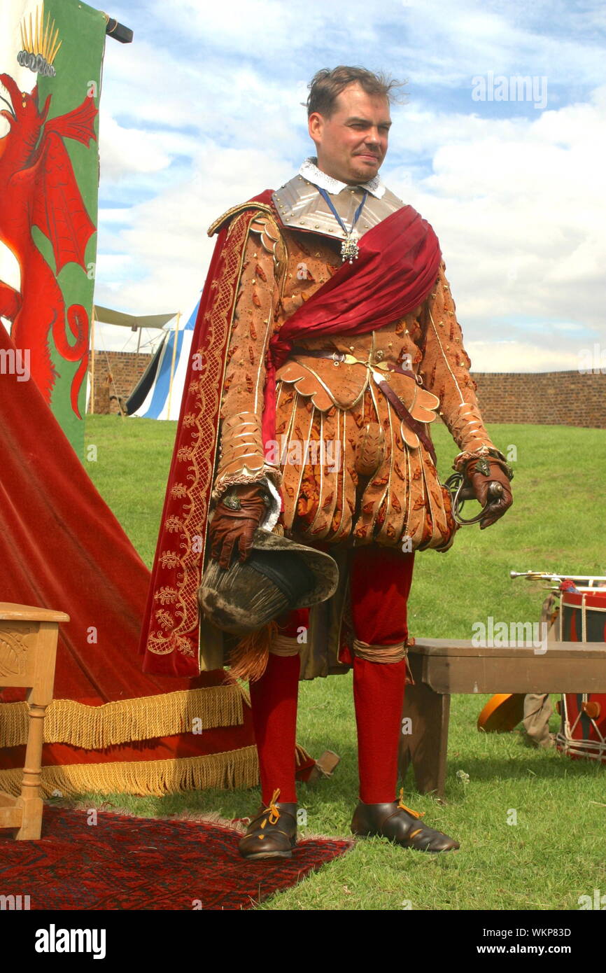 A re-enactment at Tilbury Fort of Queen Elizabeth I's speech to the ...