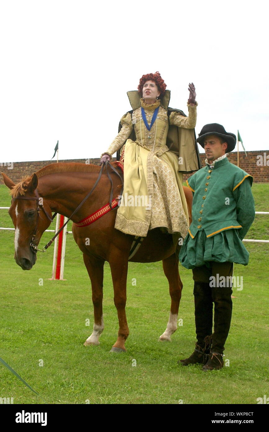 A re-enactment at Tilbury Fort of Queen Elizabeth I's speech to the ...