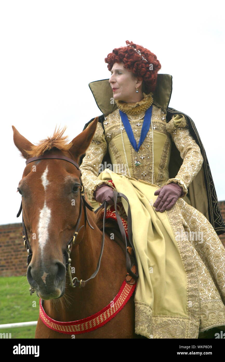 A re-enactment at Tilbury Fort of Queen Elizabeth I's speech to the ...