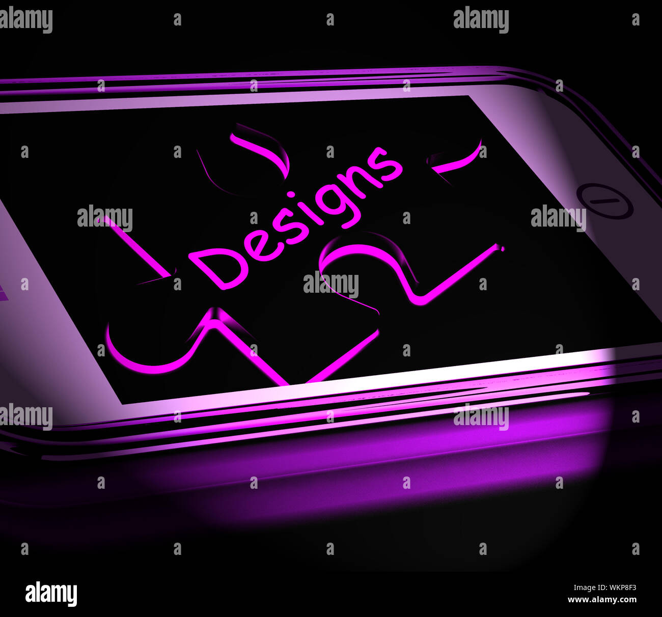 Designs Smartphone Displaying Design And Layout On Internet Stock Photo ...