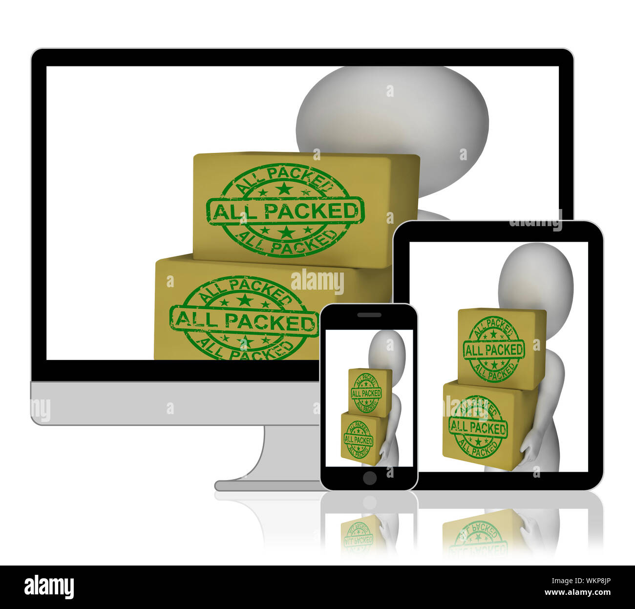 All Packed Boxes Displaying Product Packaging And Delivery Stock Photo ...