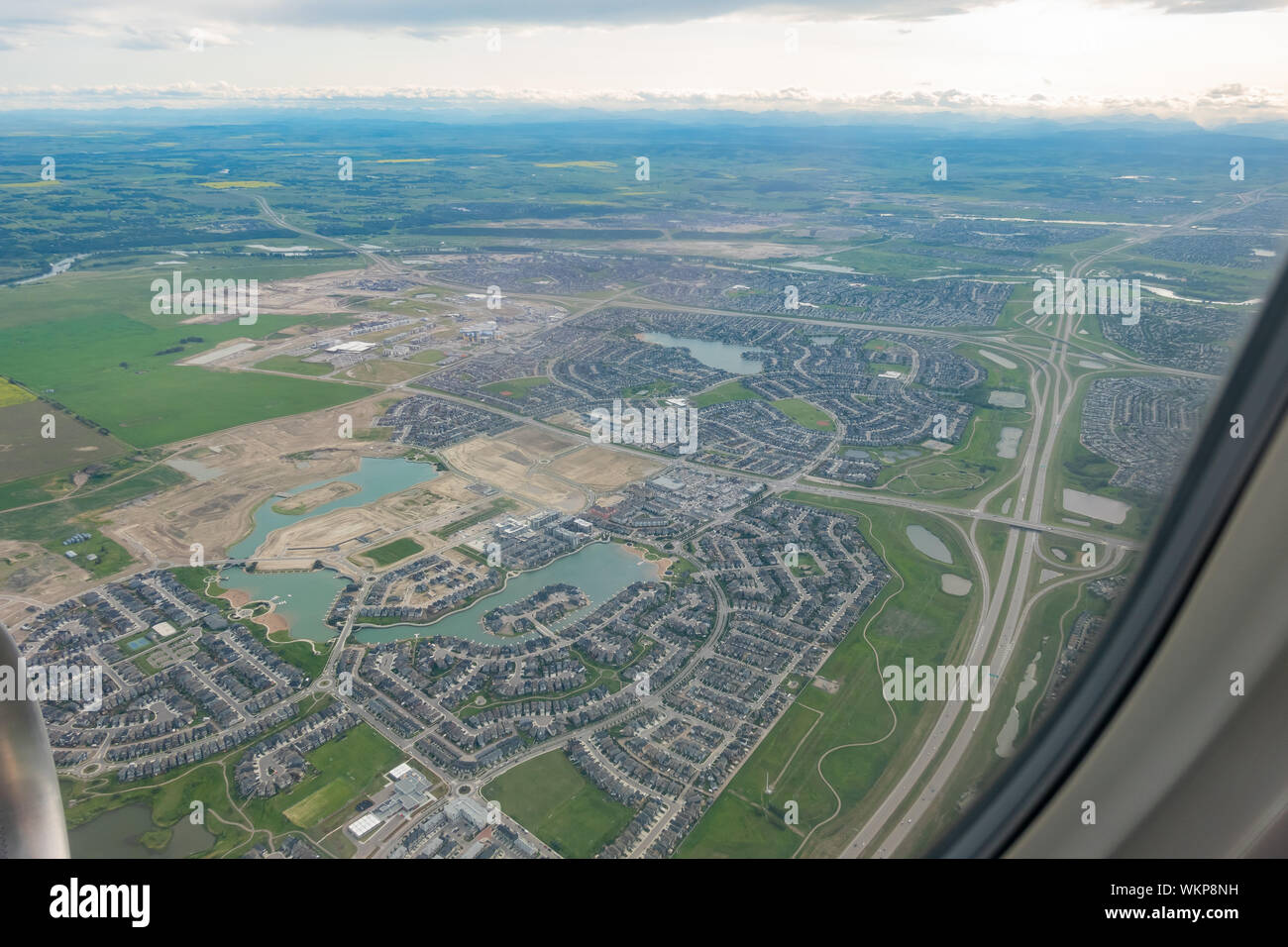 Aerial view of the Calgary downtown cityscape at Canada Stock Photo - Alamy