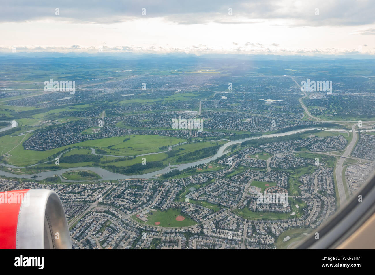 Aerial view of the Calgary downtown cityscape at Canada Stock Photo - Alamy