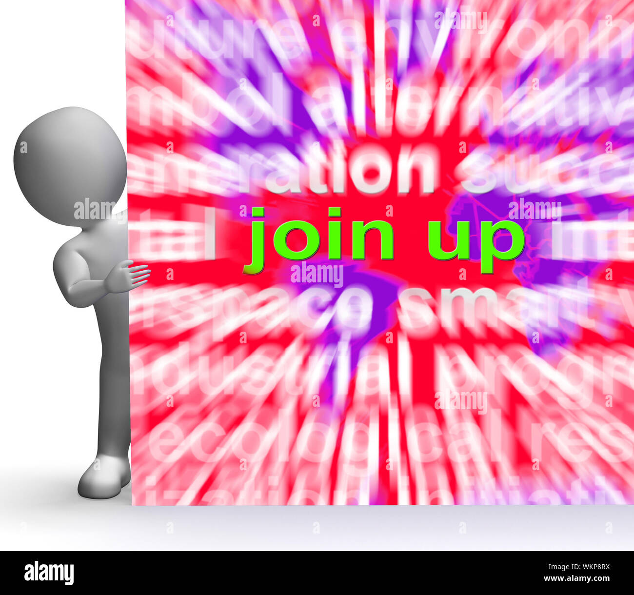 Join Up Word Cloud Sign Showing Joining Membership Register Stock Photo ...