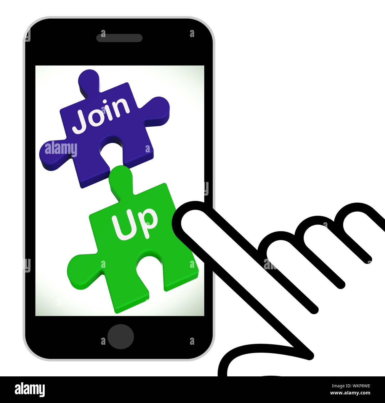 Join Up Puzzle Displaying Membership Or Registration Stock Photo - Alamy