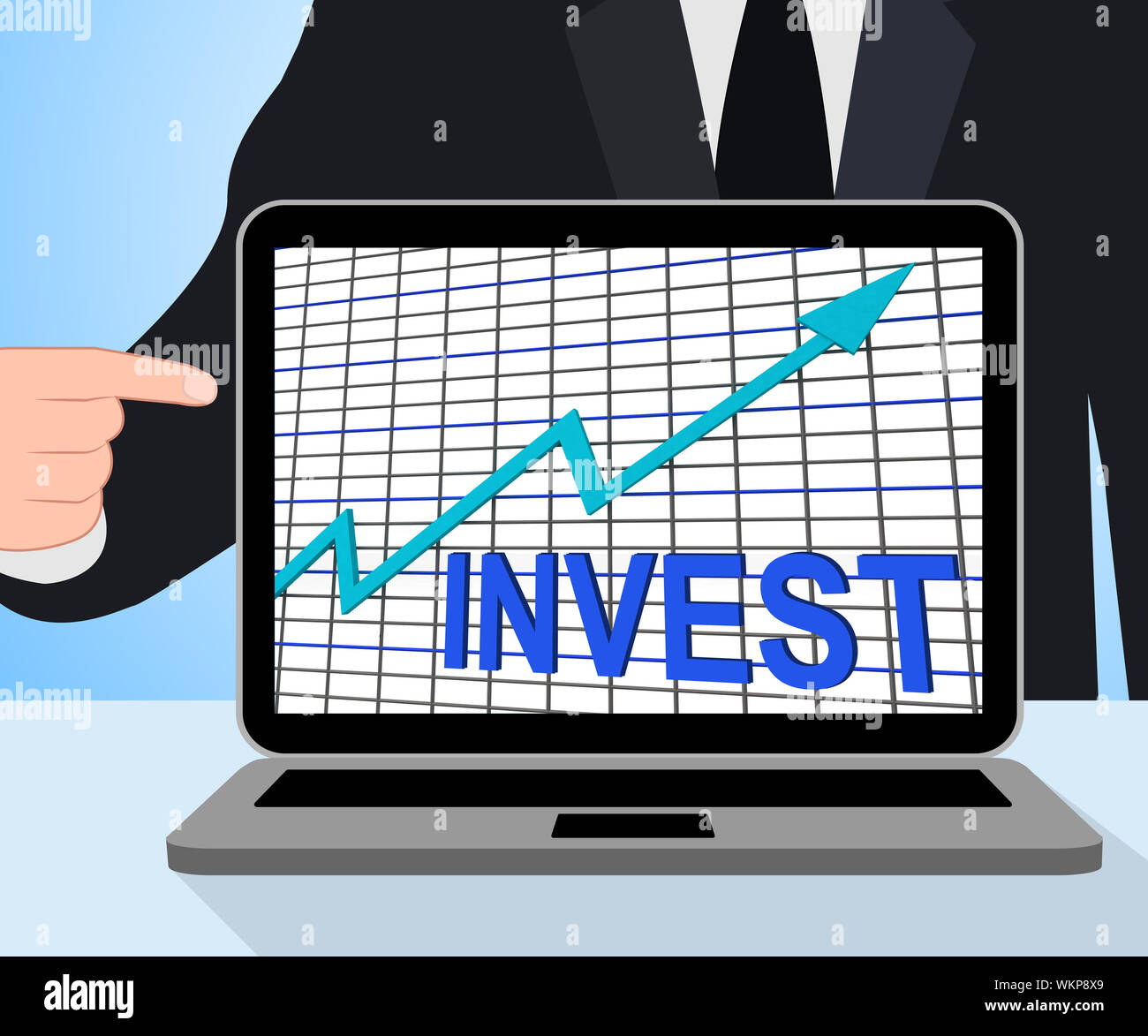 Invest Chart Graph Displaying Increase Investment Stock Photo - Alamy