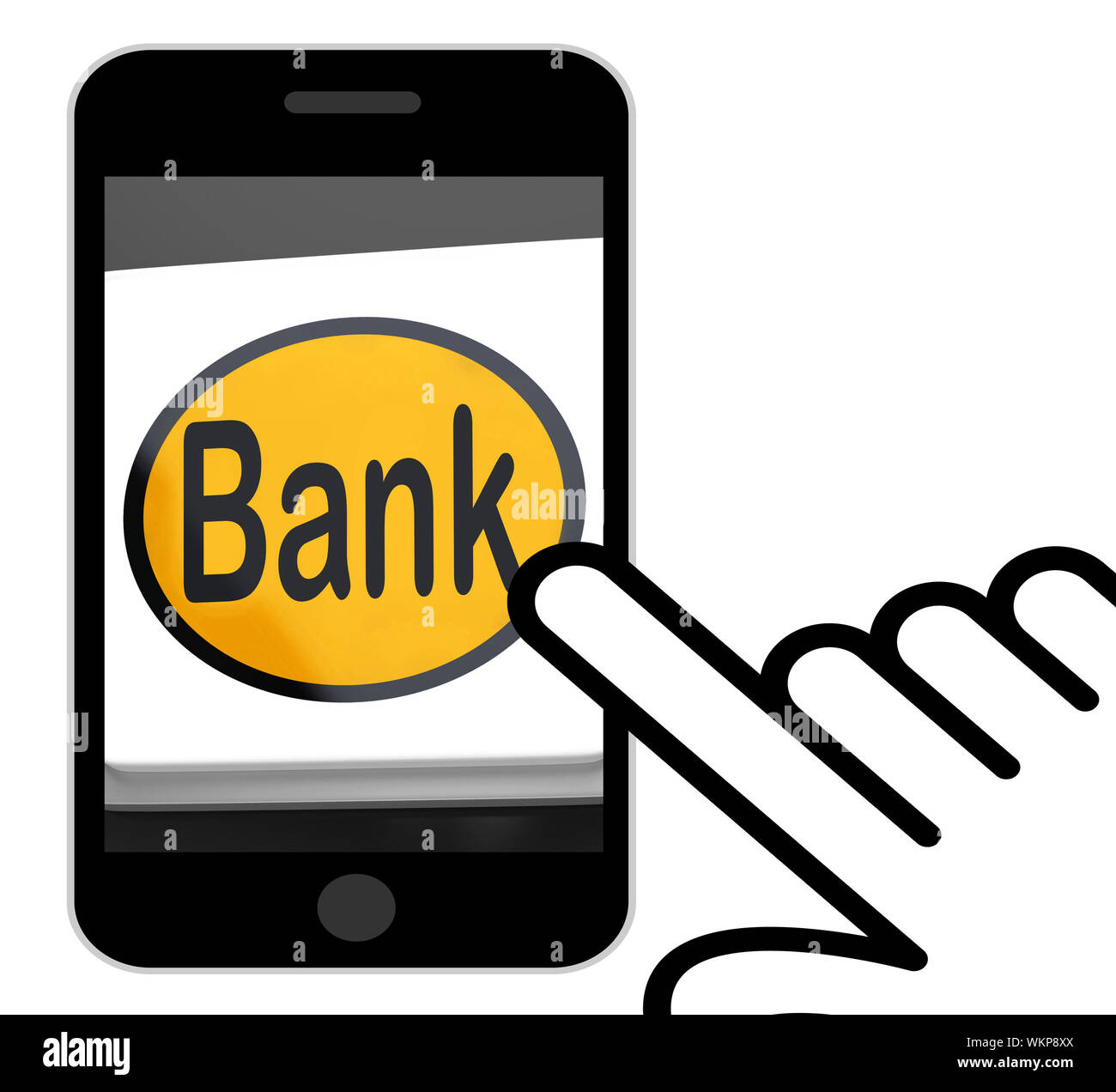 Bank Button Displaying Online Or Internet Banking Stock Photo - Alamy