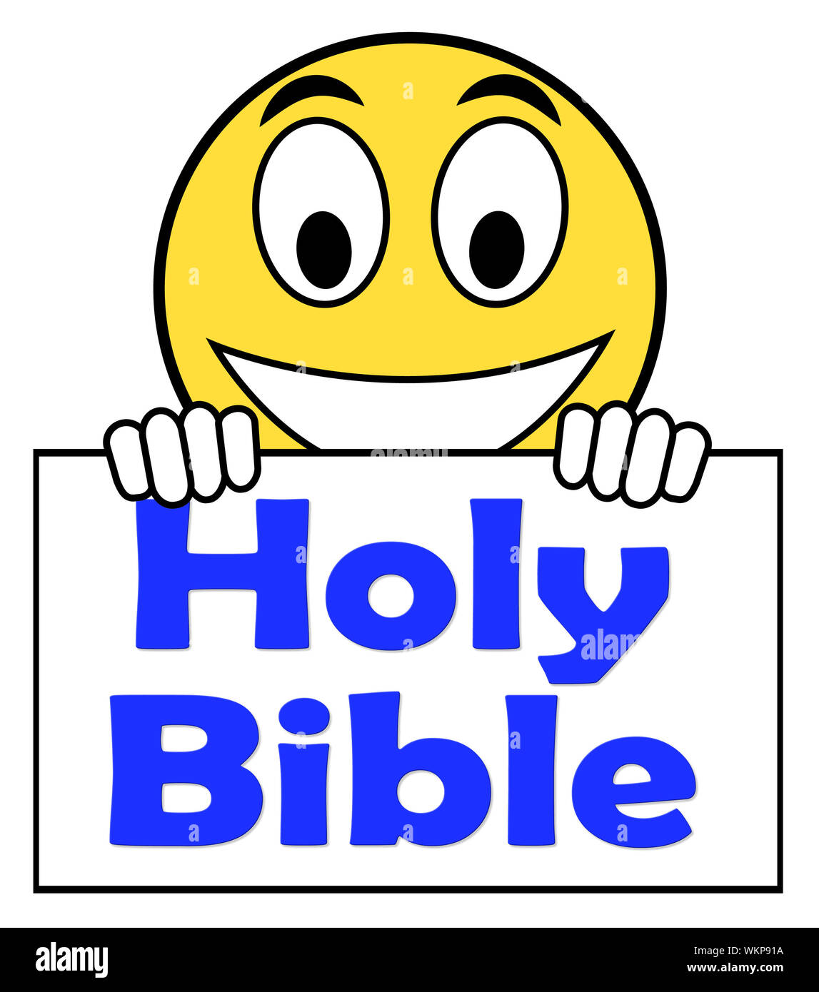 Holy Bible On Sign Showing Religious Book Stock Photo - Alamy