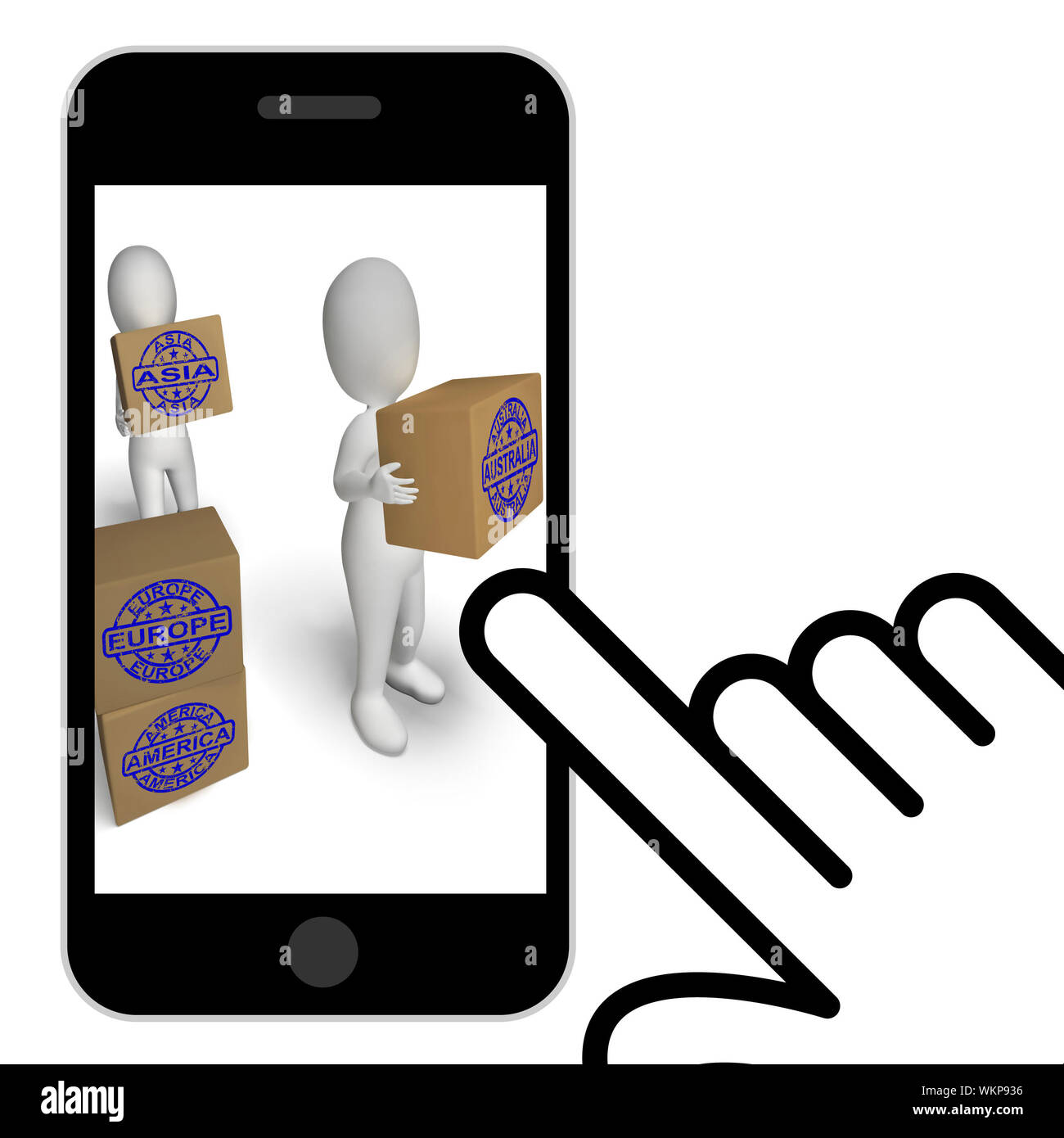 Countries Boxes Displaying Global Trade Exporting And Importing Stock ...