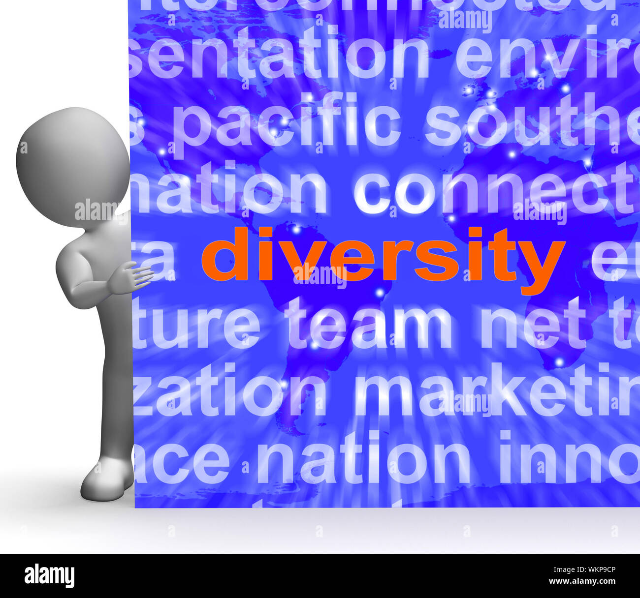 Diversity Word Cloud Sign Showing Multicultural Diverse Culture Stock ...