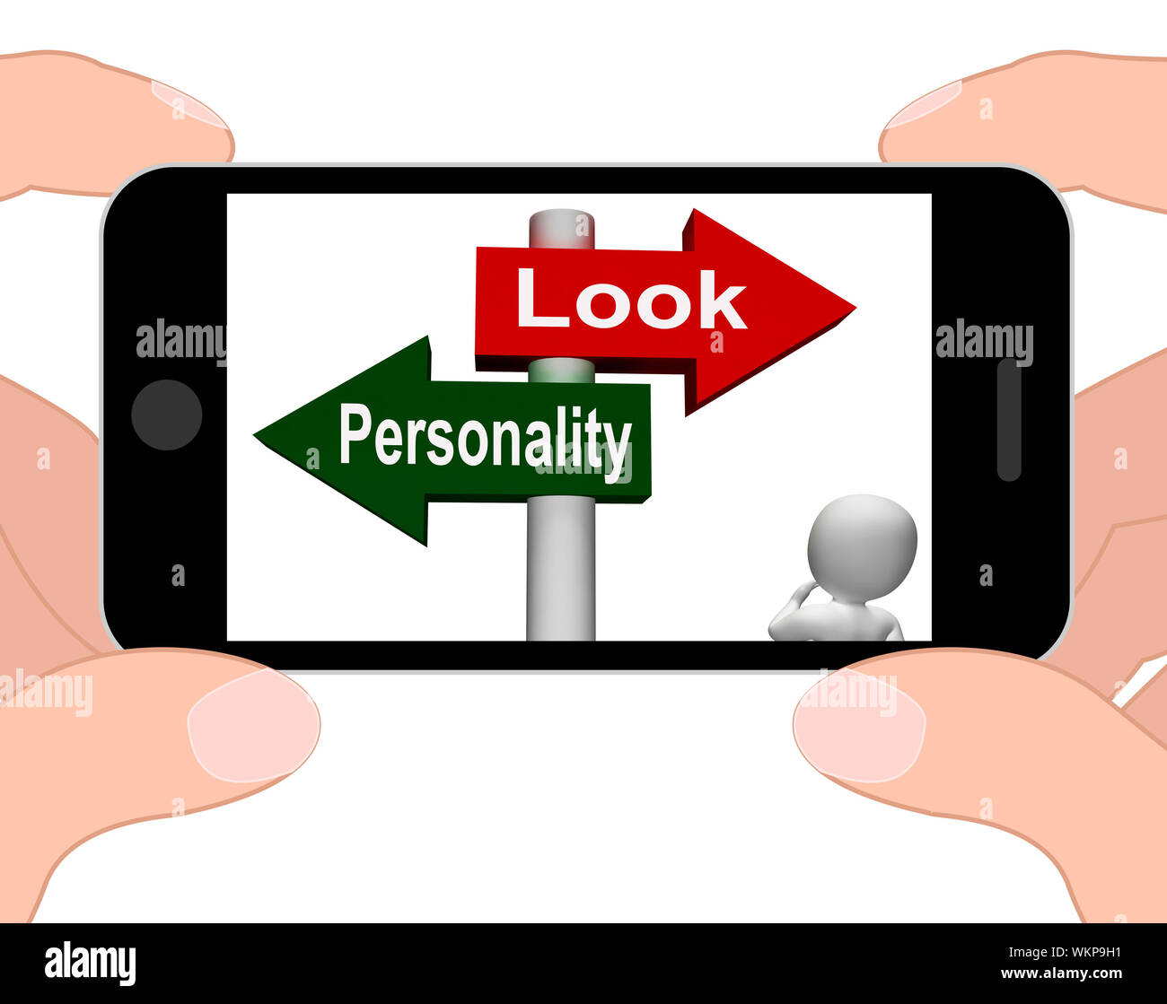 Look Personality Signpost Displaying Character Or Superficial Stock ...