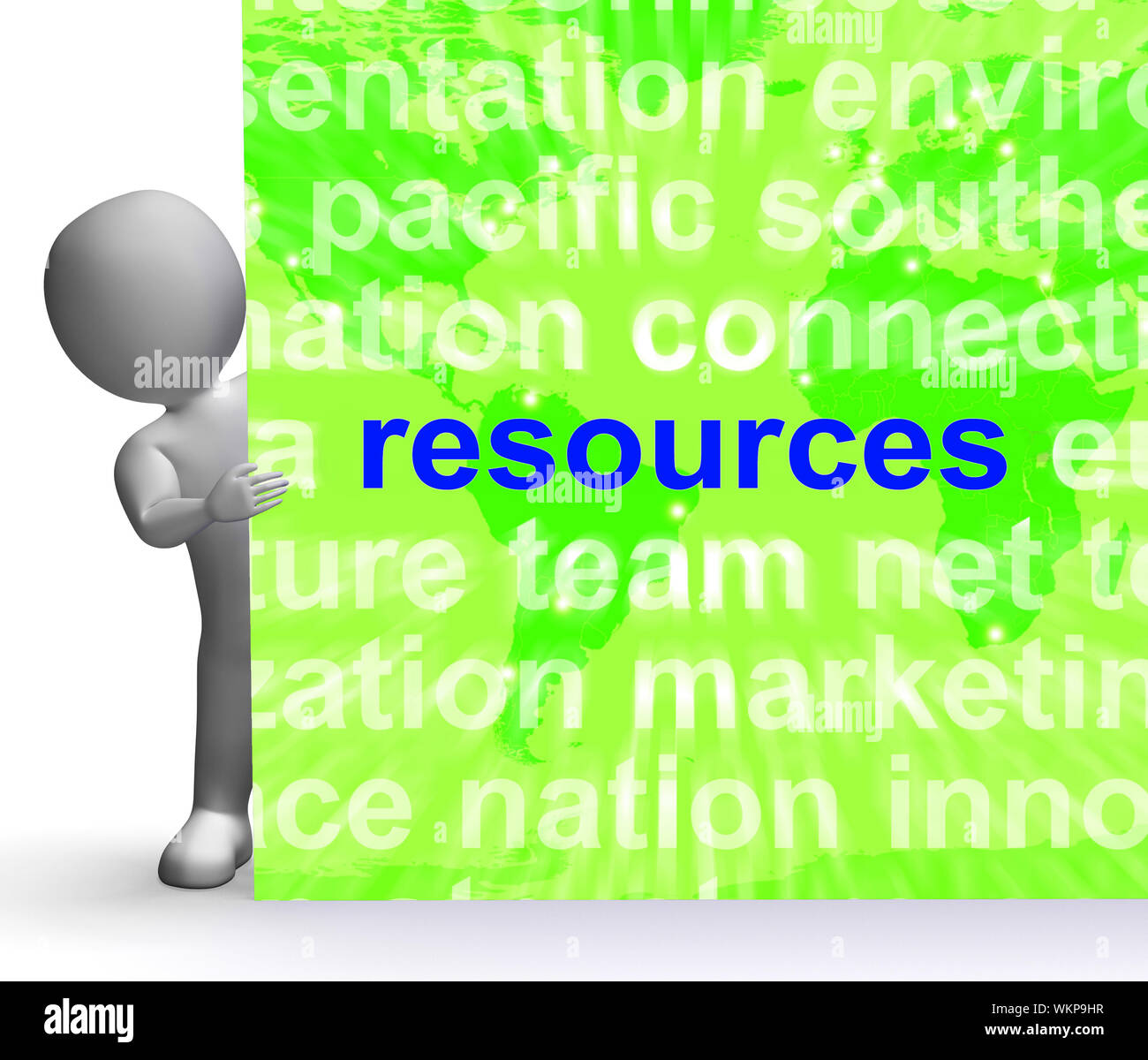 Resources Word Cloud Sign Showing Assets Human Financial Input Stock ...