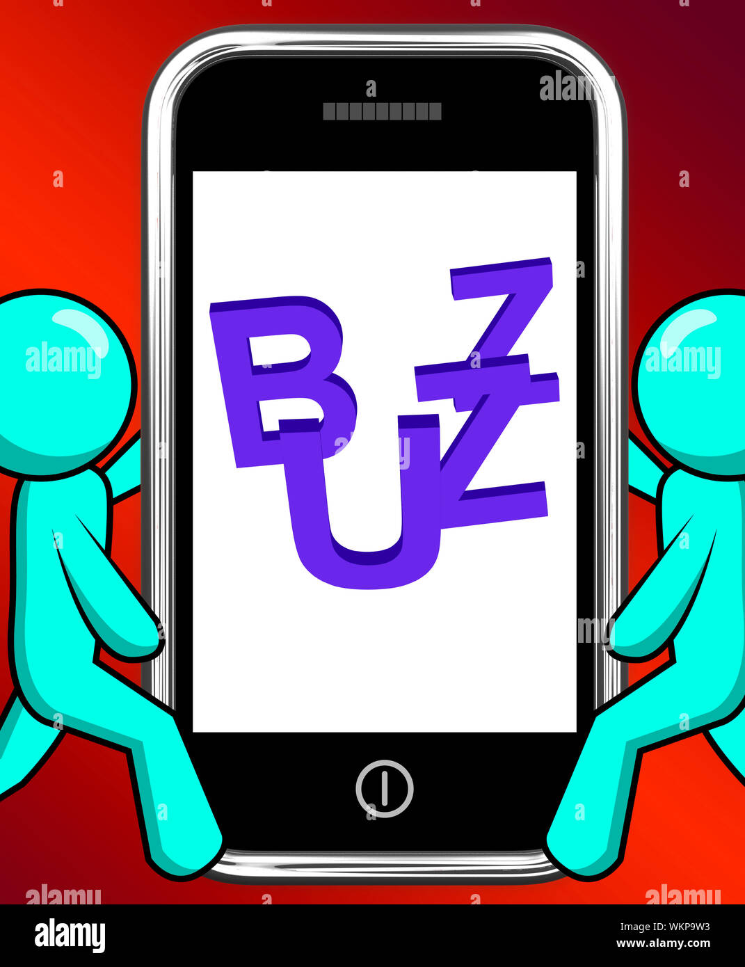 Buzz On Phone Displaying Awareness Exposure And Publicity Stock Photo ...