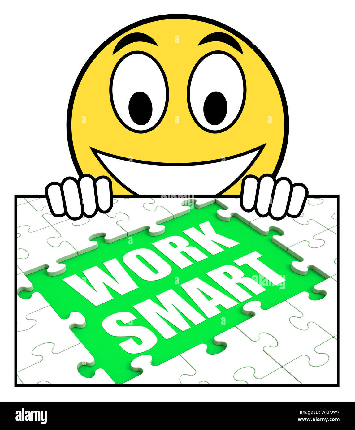 Work Smart Sign Showing Worker Enhancing Productivity Stock Photo - Alamy