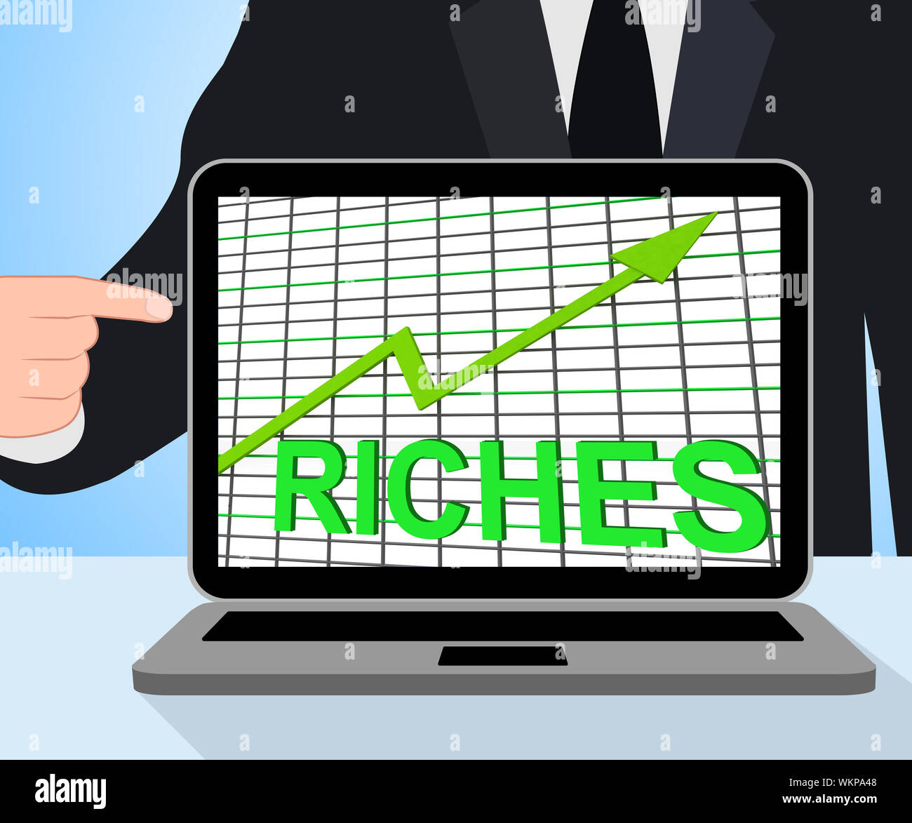 Riches Chart Graph Displaying Increase Cash Wealth Revenue Stock Photo ...