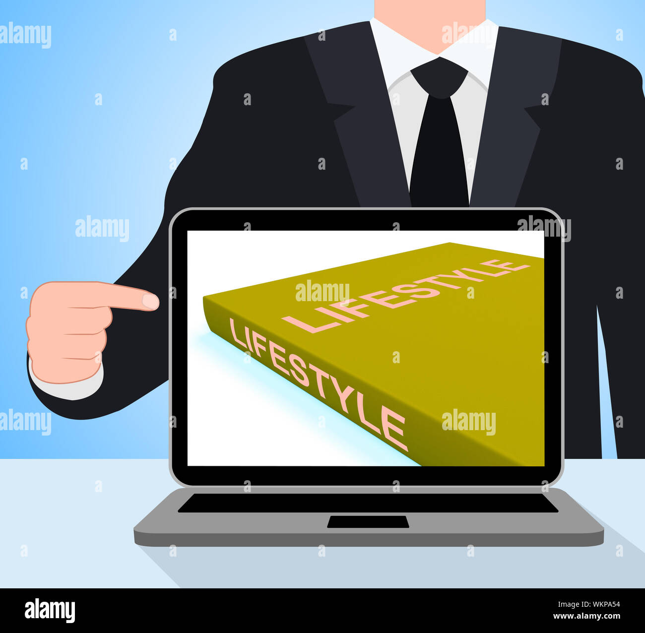 Lifestyle Book Laptop Showing Books About Life Choices Stock Photo - Alamy