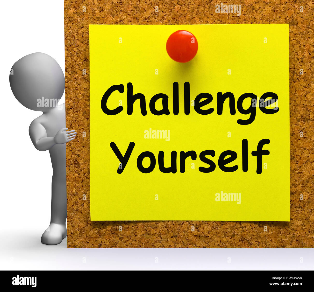 Challenge Yourself Note Meaning Be Determined And Motivated Stock Photo ...