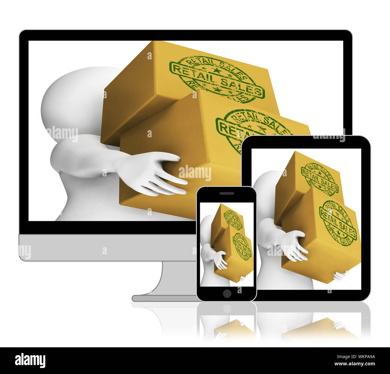 Retail Sales Boxes Displaying Selling Of Products Stock Photo - Alamy