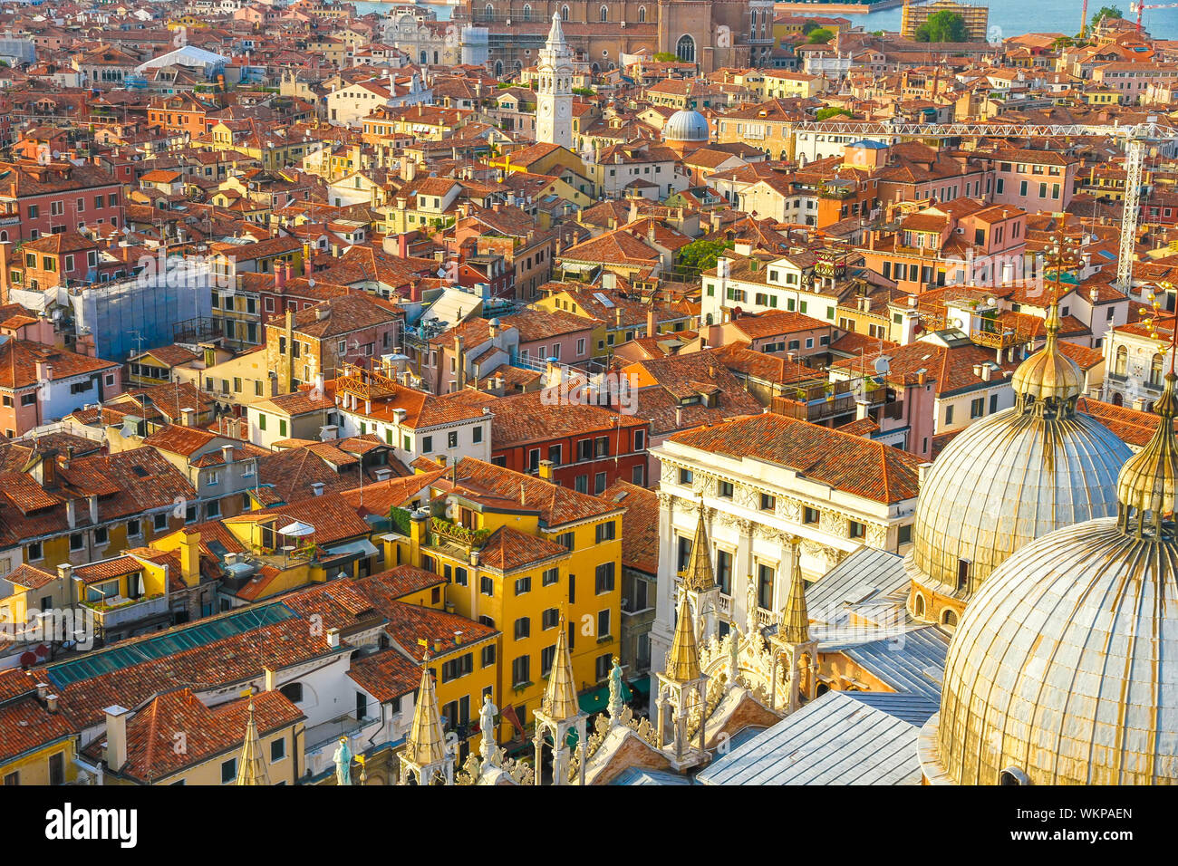 Landscape view of the historic buildings of Venice, Italy on a sunny ...