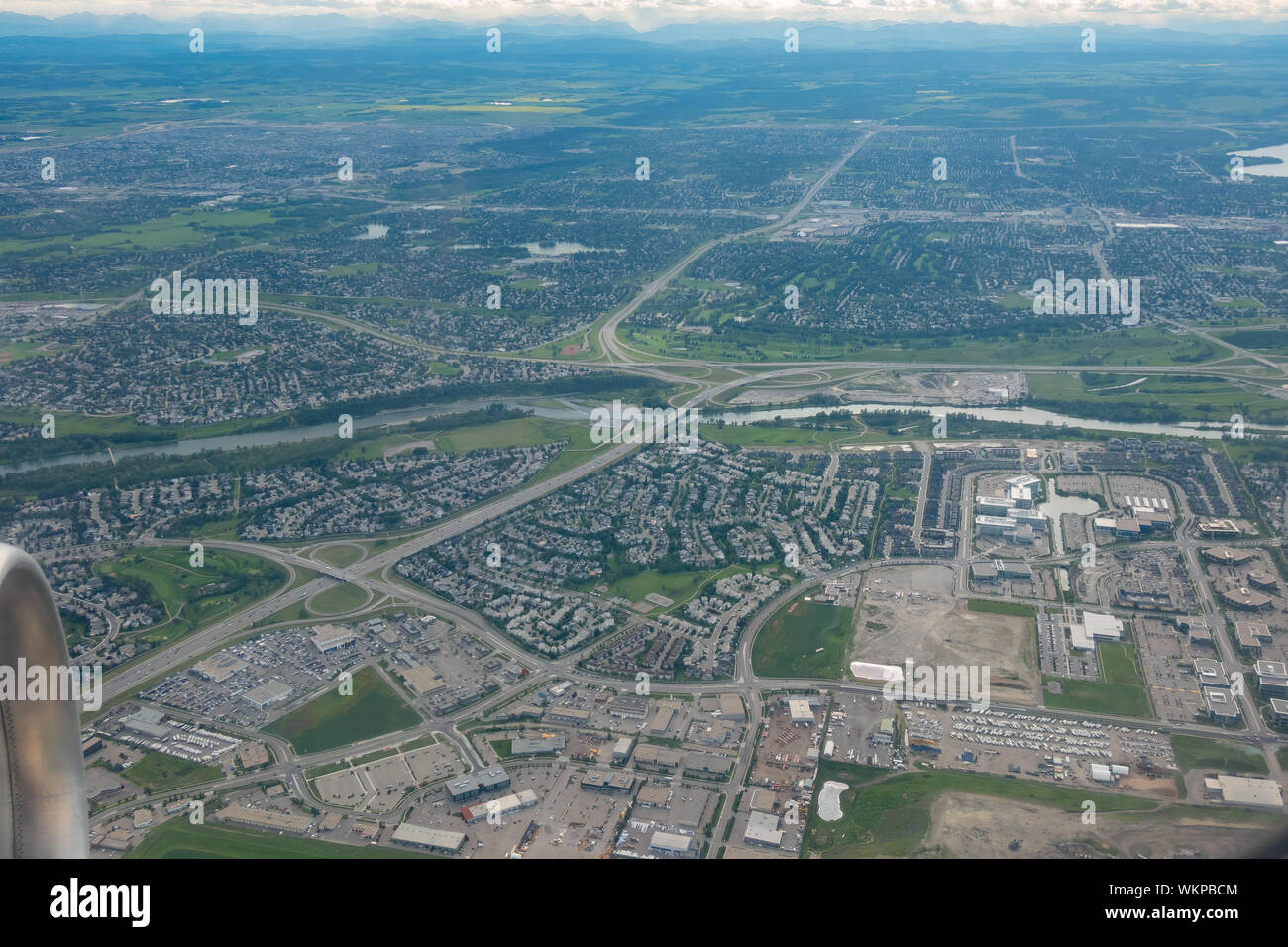 Aerial view of the Calgary downtown cityscape at Canada Stock Photo - Alamy