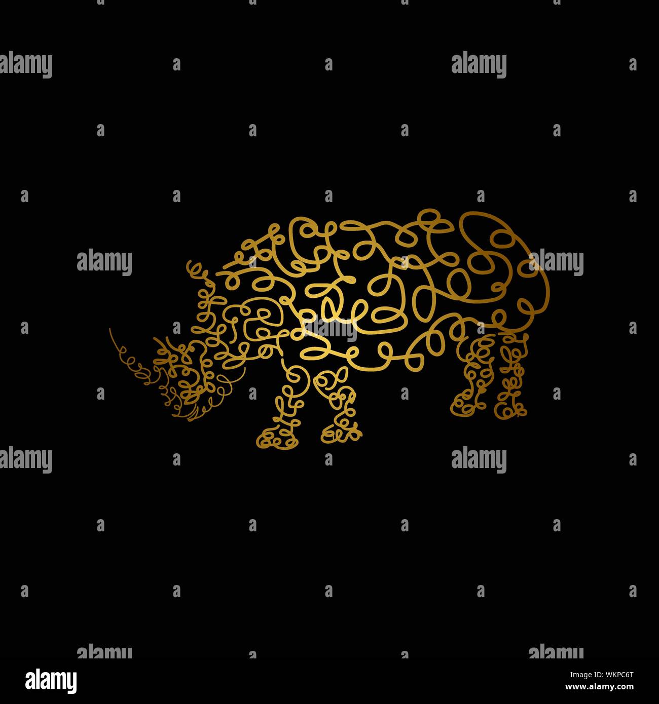 Illustration of rhinoceros for print design. hand drawing art Stock ...