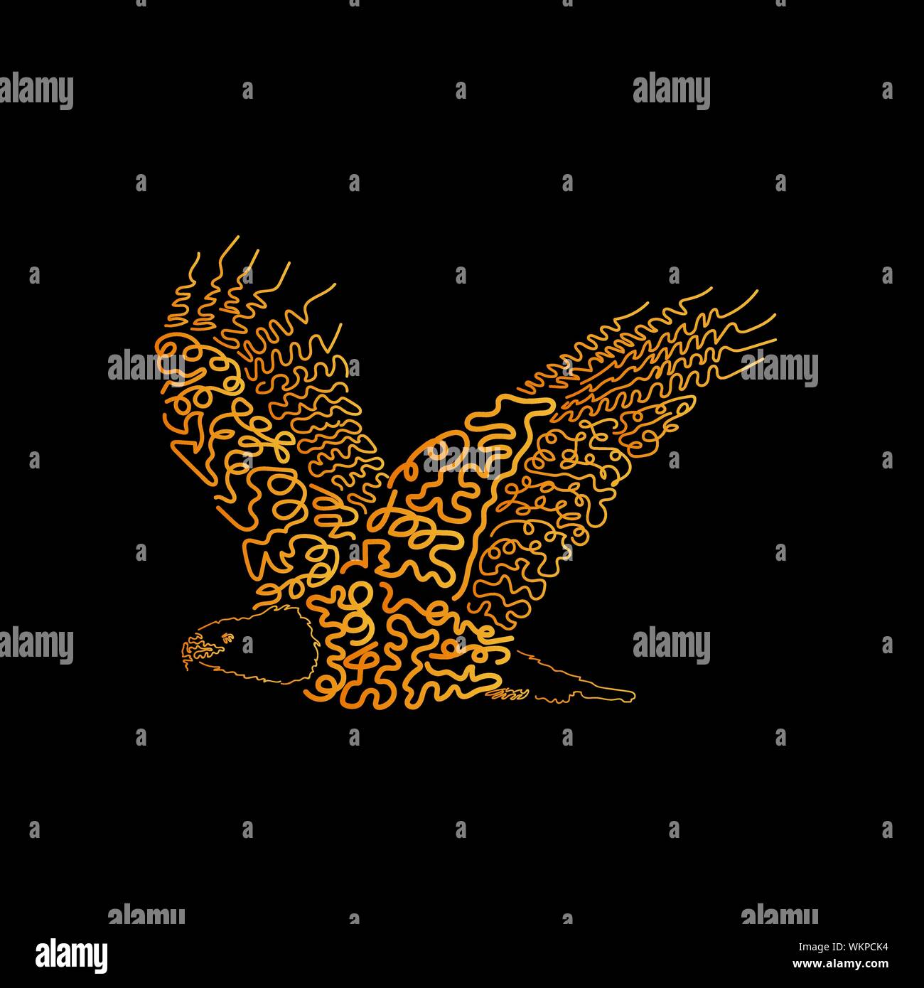 Illustration of eagle for print design. hand drawing art Stock Vector ...