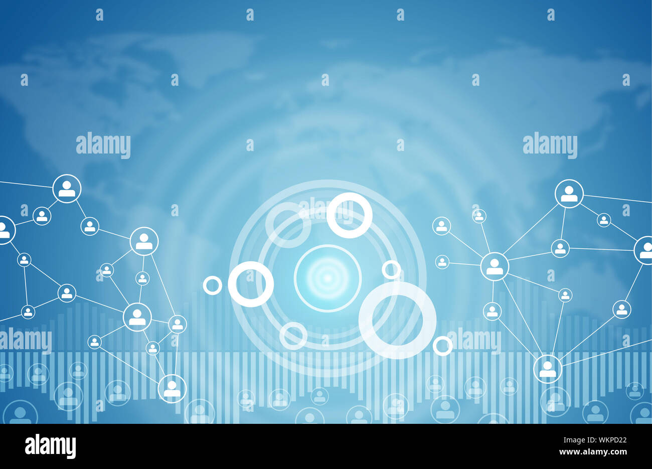Network, graphs and circles. World map as backdrop Stock Photo - Alamy