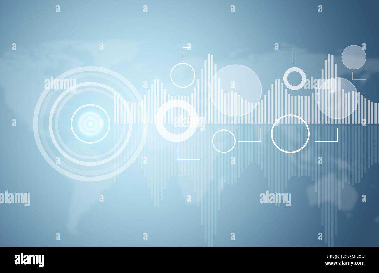 Graphs and circles. World map as backdrop Stock Photo - Alamy
