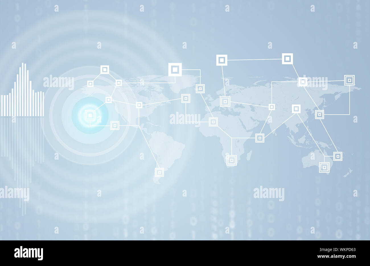 Network, graphs and circles. World map as backdrop Stock Photo - Alamy