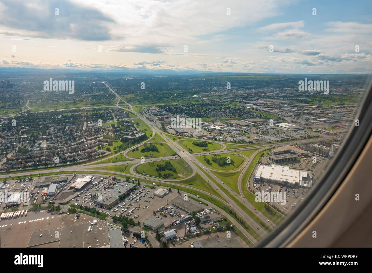 Aerial view of the Calgary downtown cityscape at Canada Stock Photo - Alamy