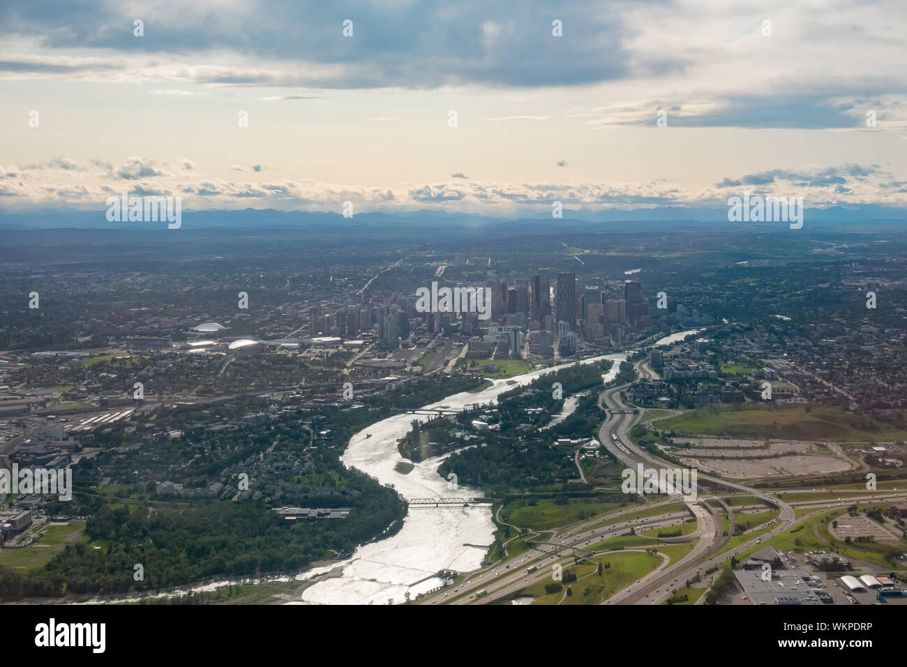 Aerial view of the Calgary downtown skyline at Canada Stock Photo - Alamy