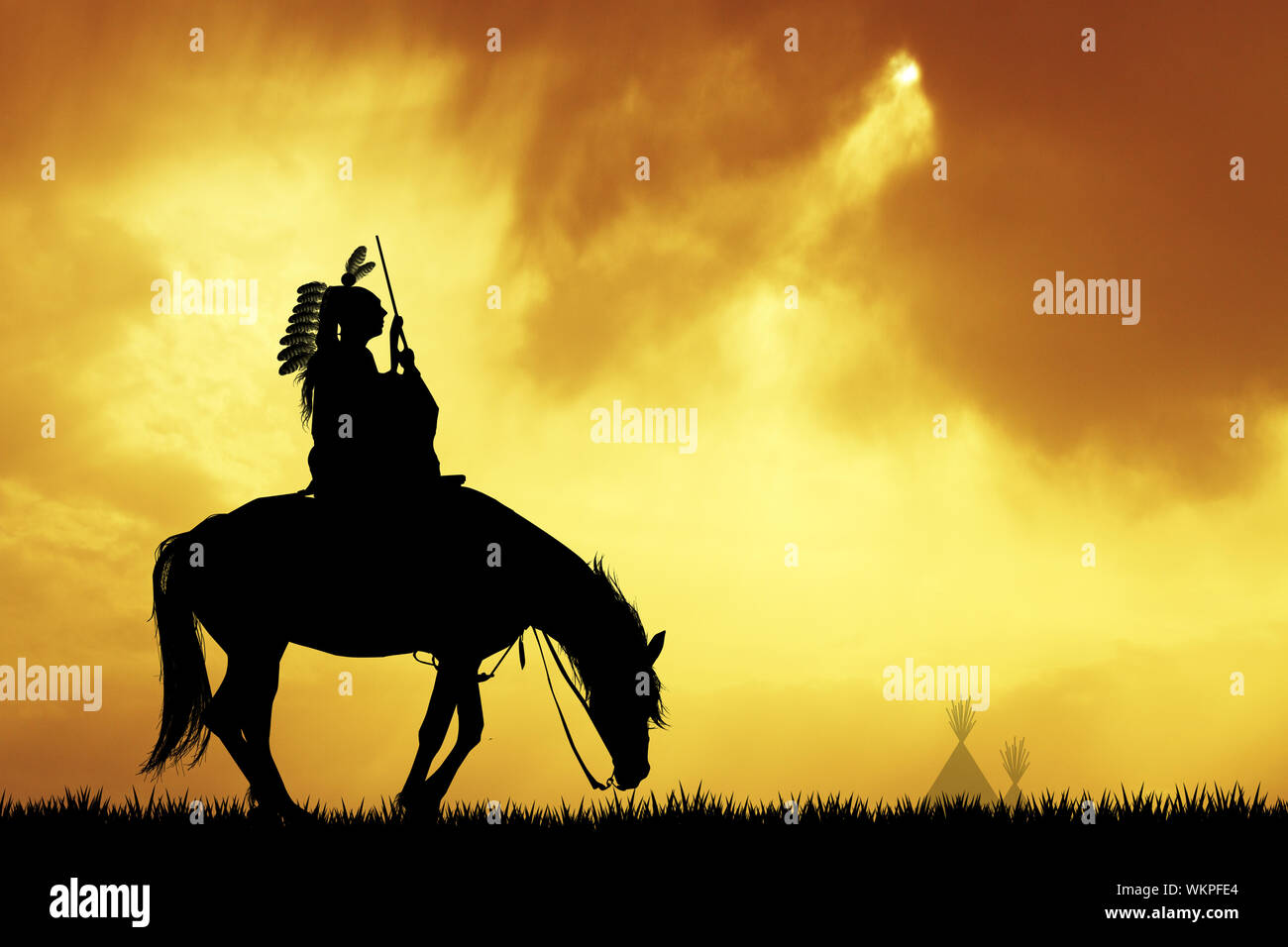 Crazy horse at sunset Stock Photo - Alamy