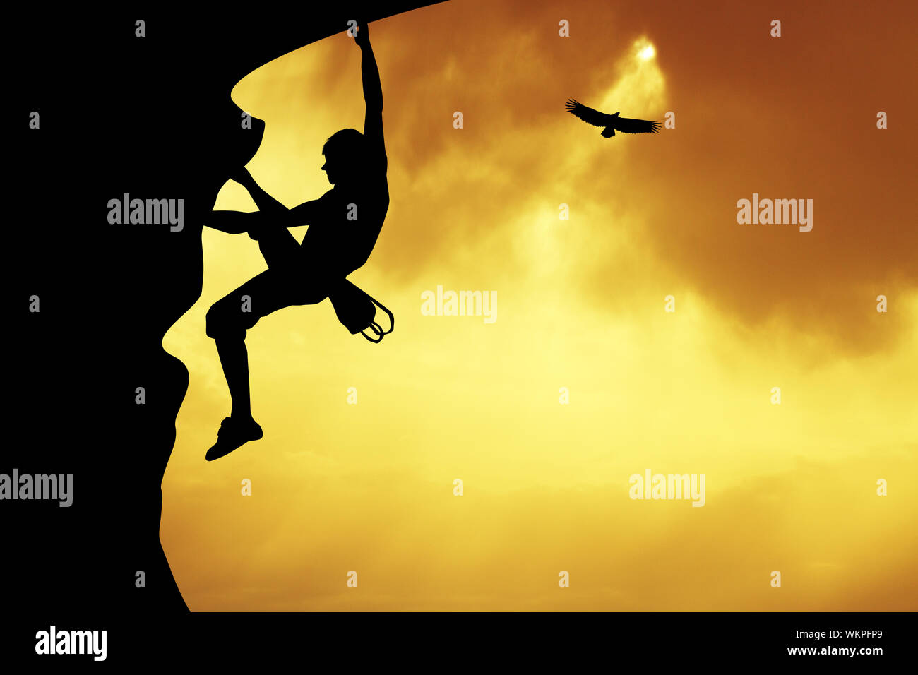 Free climber at sunset Stock Photo - Alamy