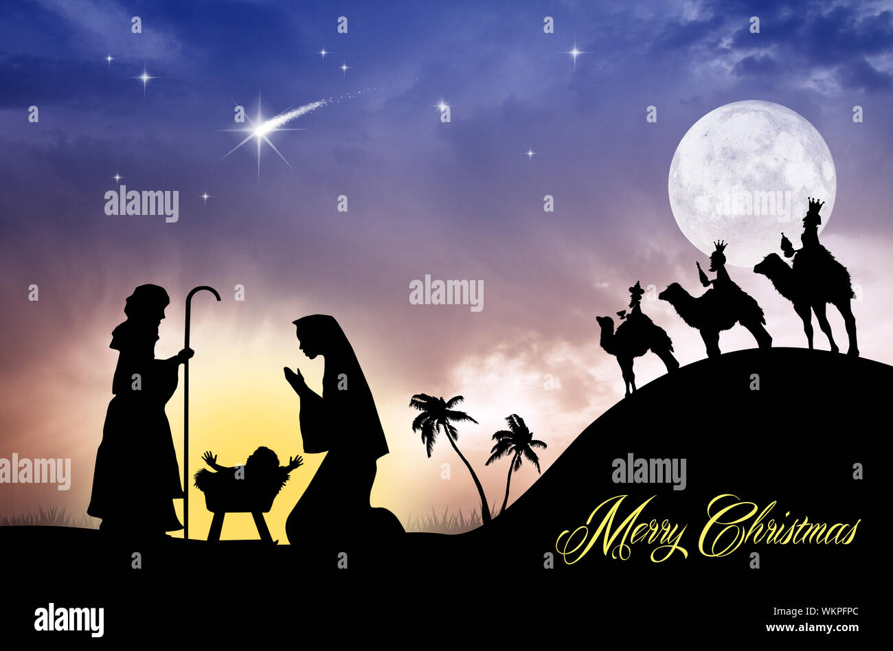 Nativity scene postcard Stock Photo - Alamy