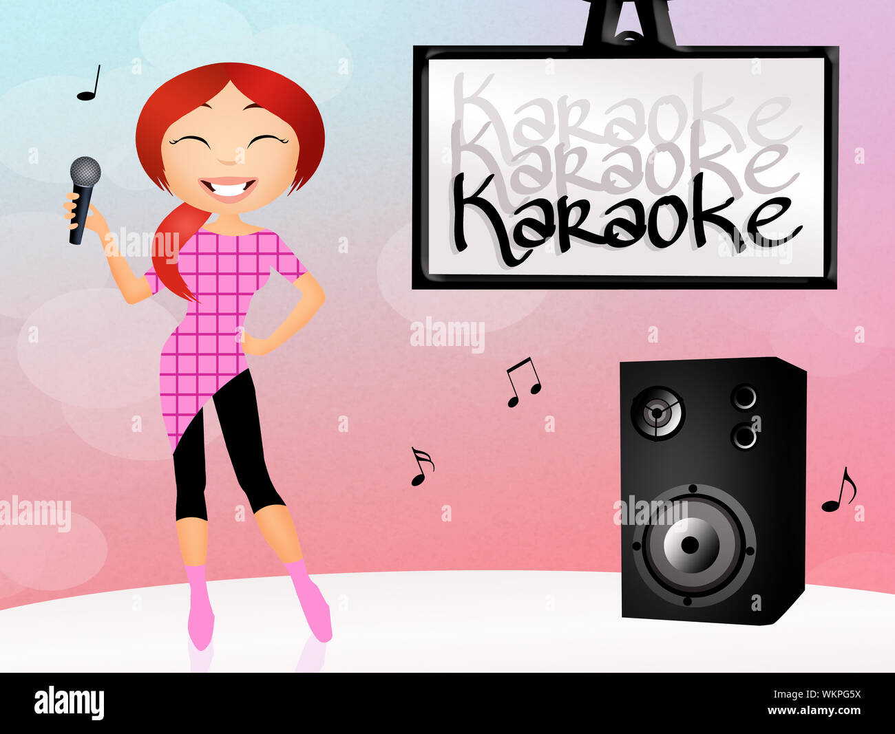 girl singing karaoke Stock Photo - Alamy